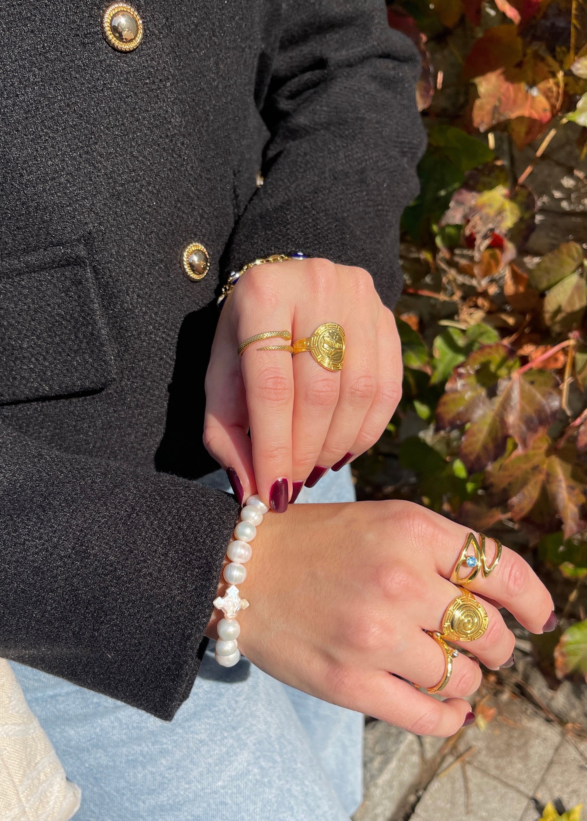 Parthenon Ring (Adjustable) - Made in Greece. Acropolis Ring Gold ...
